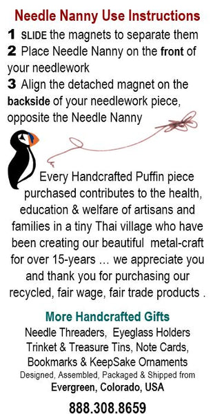 Quilt Heart, Magnetic Needle Nanny, Holder & Keeper, Puffin Company ...